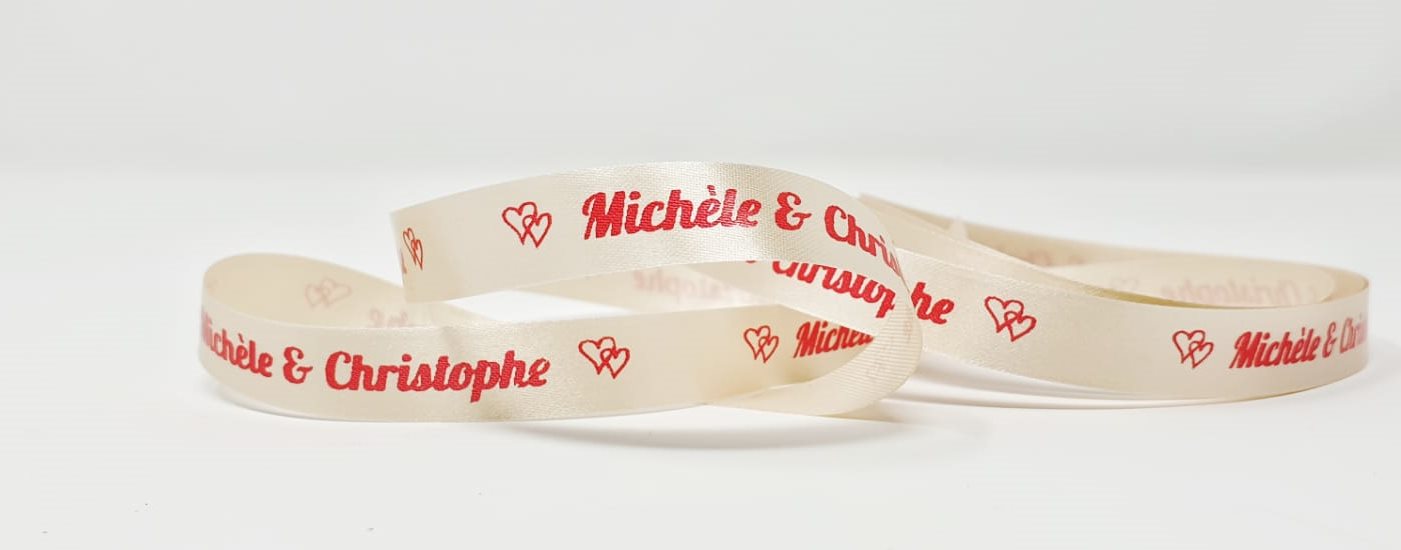 Ruban personnalisé mariage - Rubans & bracelets | Un-Ruban.fr